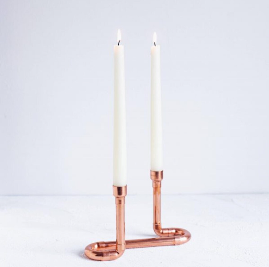 Handcrafted Copper Double Candle Holder - Handmade Copper Rustic Home ...