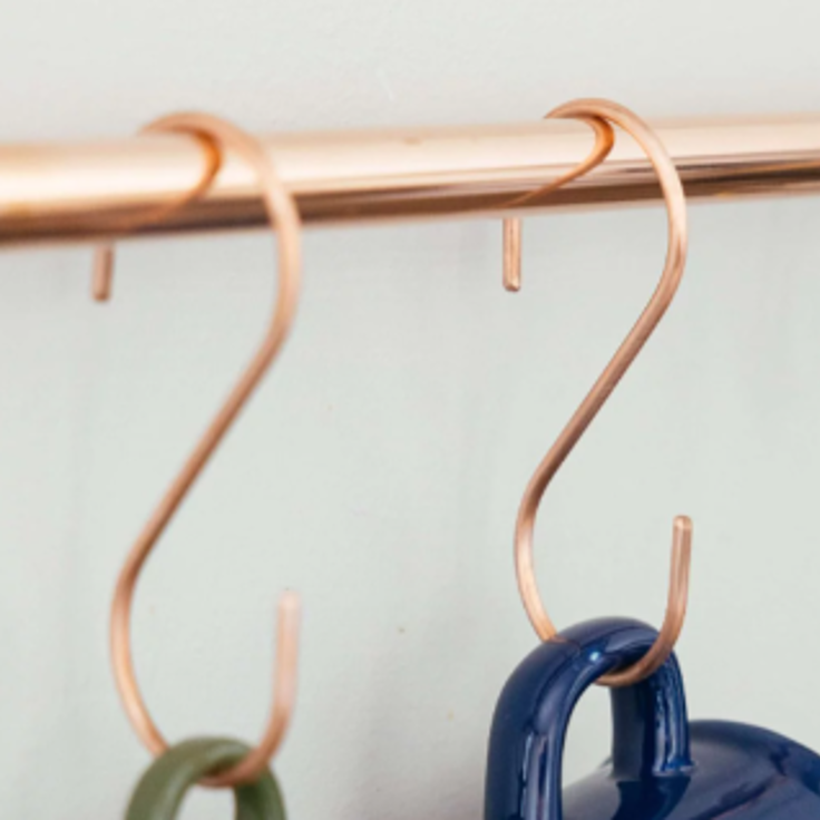 Set of Six Copper S-Hook – Elegant Hanging Organizer – Alfiq's Store